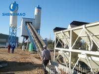 China HZS60 Stationary Concrete Batching Plant with 60 m³/h Capacity and PLC Control System for Commercial Production for sale