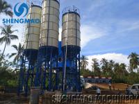 China HZS60 Stationary Concrete Batching Plant with 60 m³/h Capacity and PLC Control System for Commercial Production for sale
