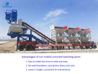 China Mobile Concrete Batching Plant 25m³/h to 120m³/h Capacity with No Foundation Required | Portable Construction Equipment for sale