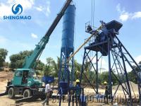 China HZS Stationary Concrete Batching Plant 25-180 m³/h Capacity with Skip Hoist and Belt Conveyor Options for sale