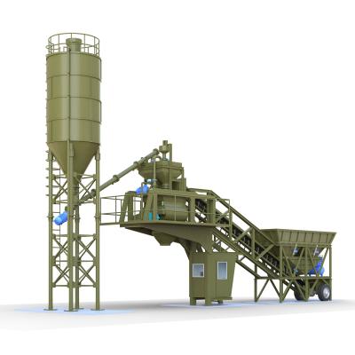 China YHZS60 Mobile Concrete Batching Plant 85kW Electric with Aggregate System 17.7x3.6x8.2m Dimensions for sale