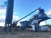 China YHZS60 Mobile Concrete Batching Plant 85kW Electric with Aggregate System 17.7x3.6x8.2m Dimensions for sale