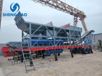 China Portable Electric Dry Mix Concrete Batching Plant 2×7m³ Capacity 11.8m Chassis Without Mixer for sale