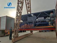 China Portable Electric Dry Mix Concrete Batching Plant 2×7m³ Capacity 11.8m Chassis Without Mixer for sale