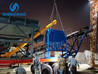 China Portable Electric Dry Mix Concrete Batching Plant 2×7m³ Capacity 11.8m Chassis Without Mixer for sale