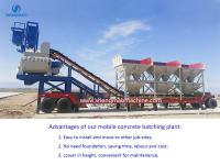 China Trailer Mixer Mobile Concrete Batching Plant Mix Mini Small Portable Machine for sale