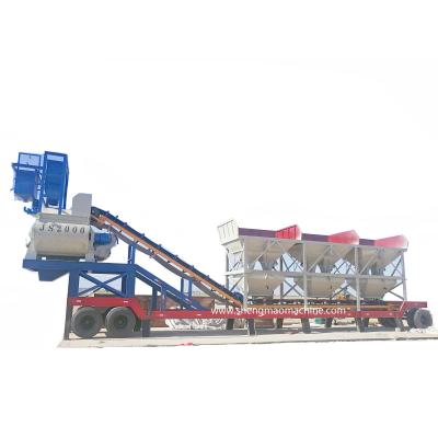 China Mobile Concrete Batch Plant with Twin Shaft Mixer - 25m³ to 75m³ Capacity Options for sale