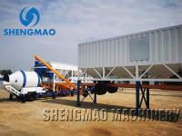 China Portable Concrete Batching Plant 20-100m³/h Capacity with Mobile Chassis and Horizontal Cement Silo for sale