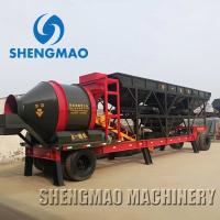 China Portable Concrete Batching Plant 20-100m³/h Capacity with Mobile Chassis and Horizontal Cement Silo for sale