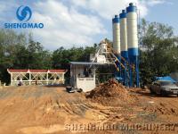 China HZS Skip Hoist Concrete Batching Plant 25-75 m³/h with Automatic Panel Control System for sale