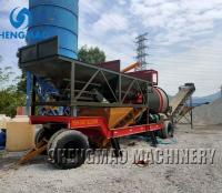 China Small Mixing Mobile Concrete Batching Plant Portable Dry Trailer Mixer for sale
