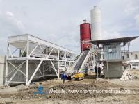 China HZG60 Dry Mix Concrete Batching Plant with 60 m³/h Capacity and 56 kW Power for Construction Projects for sale
