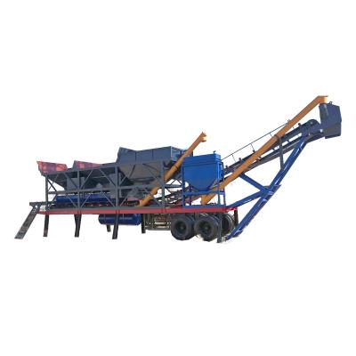 China Mobile Dry Mix Concrete Batching Plant 40-120 m³/h Capacity with 3.8-4.1m Discharge Height for Portable Construction for sale