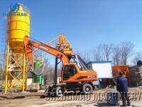 China Mini Batching Mixing Plant Concrete Production Line With PLC Component for sale