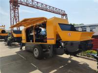 China Mobile Concrete Mixing Pump Trailer 30-90m³/h Capacity Diesel Engine 200m Height Delivery for sale