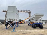 China SHENGMAO 50T Horizontal Cement Silo - Carbon Steel Construction with Vibrating Motor for Dry Powder Storage for sale