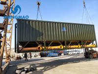 China Mobile Horizontal Cement Silo 30-50 Ton Capacity with Screw Conveyor Q235 Steel Construction for sale