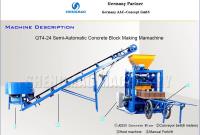 China QT4-24 Semi-Automatic Concrete Block Making Machine with 4000 RPM Vibration and 24-30 Second Cycle for sale