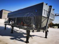 China Portable Horizontal Cement Silo 20T-2000T Capacity with Top & Bottom Screw Conveyors - No Foundation Required for sale