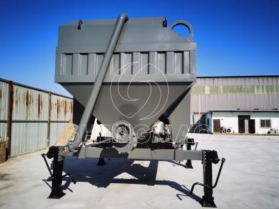 China Portable Horizontal Cement Silo 20T-2000T Capacity with Top & Bottom Screw Conveyors - No Foundation Required for sale