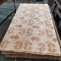 China Myanmar Golden Camphor Burl Wood Veneer Sheet 4x8 ft 0.20mm Slice Cut Grade A for sale