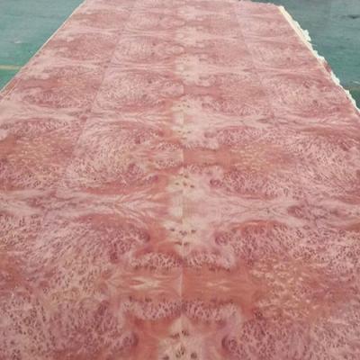 China African Red Wood Veneer Burl Sheet 0.30mm A Grade Slice Cut for Luxury Decoration for sale