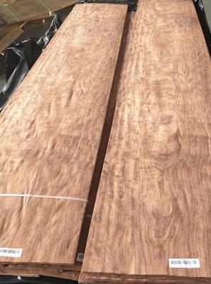 China Crown Cut Exotic Bubinga Wood Veneer 0.45mm Plain Slice A/B Grade for Furniture for sale