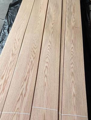 China Red Oak Crown Cut Wood Veneer 0.5mm Thickness 8-12% Moisture for Furniture and Door for sale