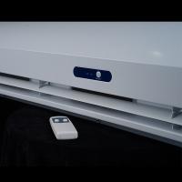 China Powerful Wind Centrifugal Remote-Controlled Sleek White Air Curtain For Dual Doors for sale