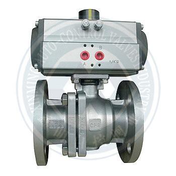 China Double action  or spring return rack and pinion pneumatic rotary actuator control valves for sale