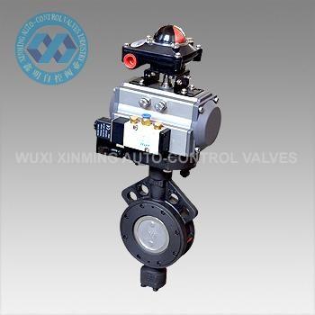 China Pneumatic Actuator  Metal Hard Sealed Stainless Steel Butterfly Valve for sale