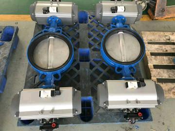 China Butterly valves with pneumatic rotary  actuator cylinder control for sale