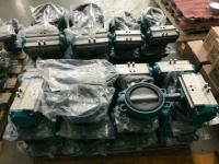China AT double acting pneumatic actuators RAL5021 colour quarter-turn pneumatic actuator for sale