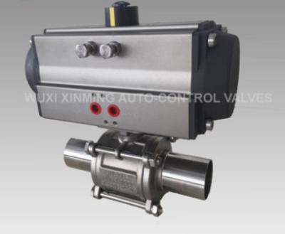 China ball valve witth pneumatic actuator  pneumatic flow control valves for sale