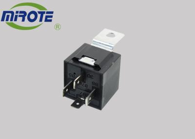China Sealed 4 Pin 12V 40A Automotive Relay with Metal Mounting Tab Black Cover for sale