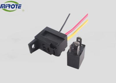 China Universal Black Automotive Relay Socket 4 Pin 12V 30 Amp for Wire Pump Light Horn for sale