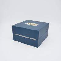 China Blue Watch Packaging Boxes OEM ODM Watch Gift Box Incorporating Cushion Inserts for sale
