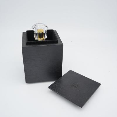 China Recyclable Magnetic Perfume Box Black Perfume Box Packaging Customized for sale
