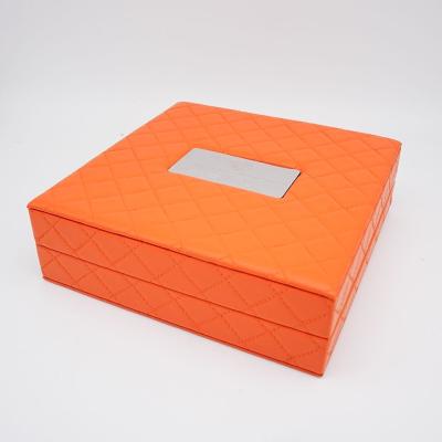 China Orange Perfume Packaging Box Magnetic Perfume Box Custom Offering Protection for sale