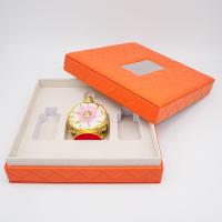 China Orange Perfume Packaging Box Magnetic Perfume Box Custom Offering Protection for sale