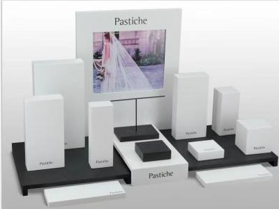 China MDF Watch Display Stand White Watch Display Racks High Gloss Finish for sale