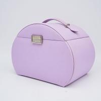 China Custom Cosmetic Storage Case Purple Makeup Mirror Case With Velvet Lined Interior for sale