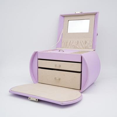 China Compact Make Up Organiser Case Combination Lock Makeup Organiser Case Purple for sale