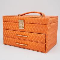 China Combination Lock Cosmetic Storage Case Orange Makeup Storage Boxes Durable for sale