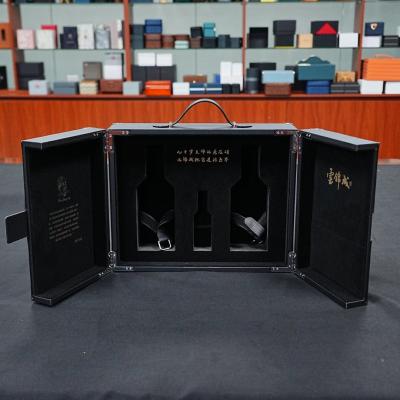 China Stackable Magnetic Flap Boxes Embossing Wine Set Gift Box Luxury for sale