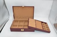 China Dark Red Decorative Jewelry Boxes Durable Necklace Gift Box Featuring Velvet Foam Insert for sale