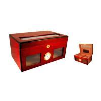 China Red Custom Cigar Box Portable Cigar Box Organizer With Secure Metal Latch Lock for sale