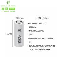 China 18650 lithium phosphate rechargeable battery cell 1500mah 2000mah 2500mah cylindical  high power battery cell for sale