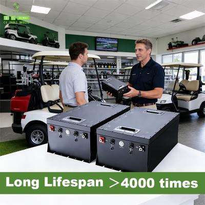 China 36V 48V 60V 72V Lithium Golf Cart Battery Pack with Bluetooth BMS APP Rechargeable Li-ion Battery for AGV Forklift for sale