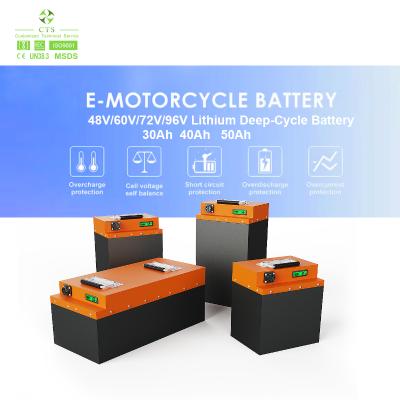 China 60V/72V 30Ah-100Ah Lithium Battery for Delivery E-bike with 1000+ Cycle Life and Customizable Voltage for sale
